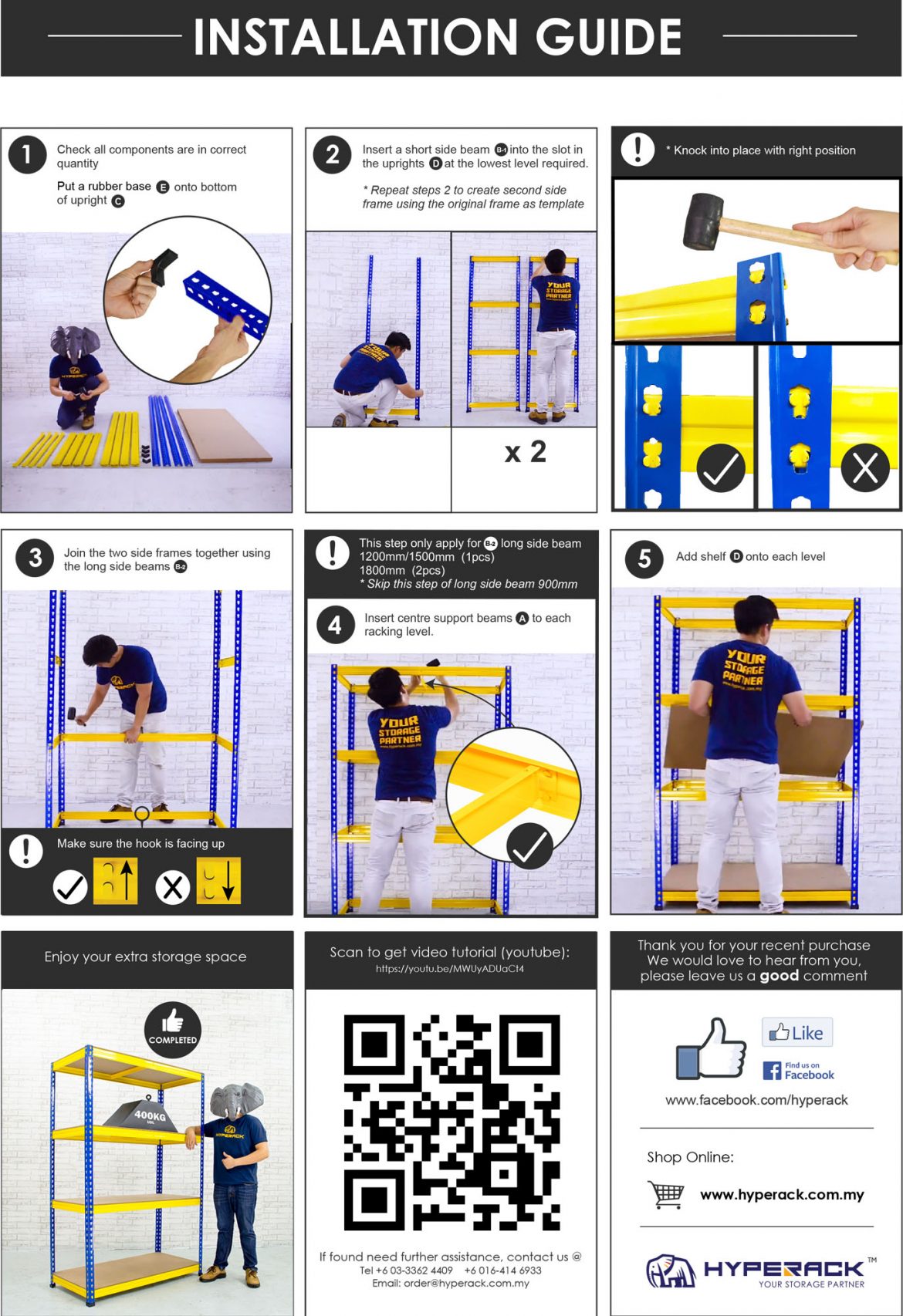 Boltless Rack – 120cm Heights x 3 Levels – Hyperack | Malaysia’s ...