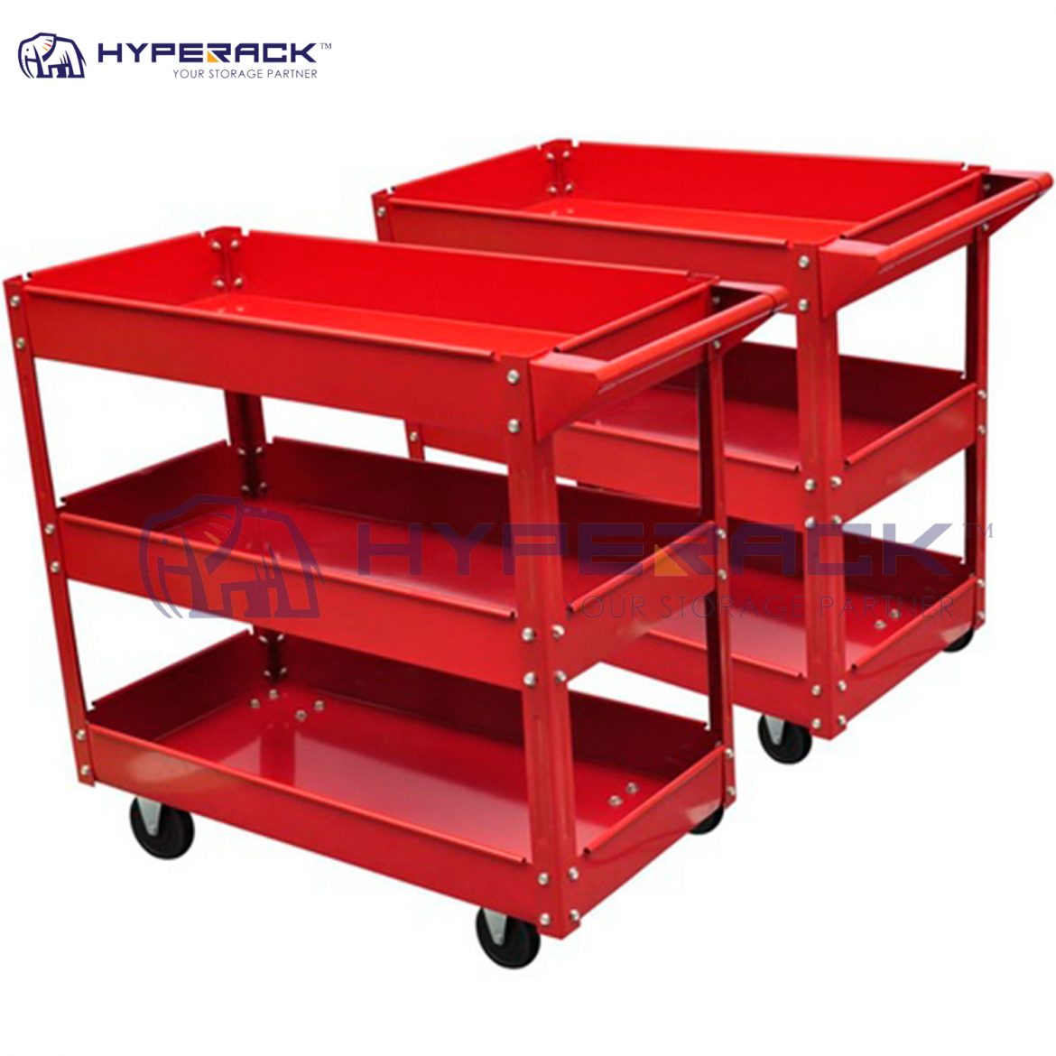 HYPERACK™️ Trolley Rack 3 Layers Service Cart Metal Steel Tool Trolley ...