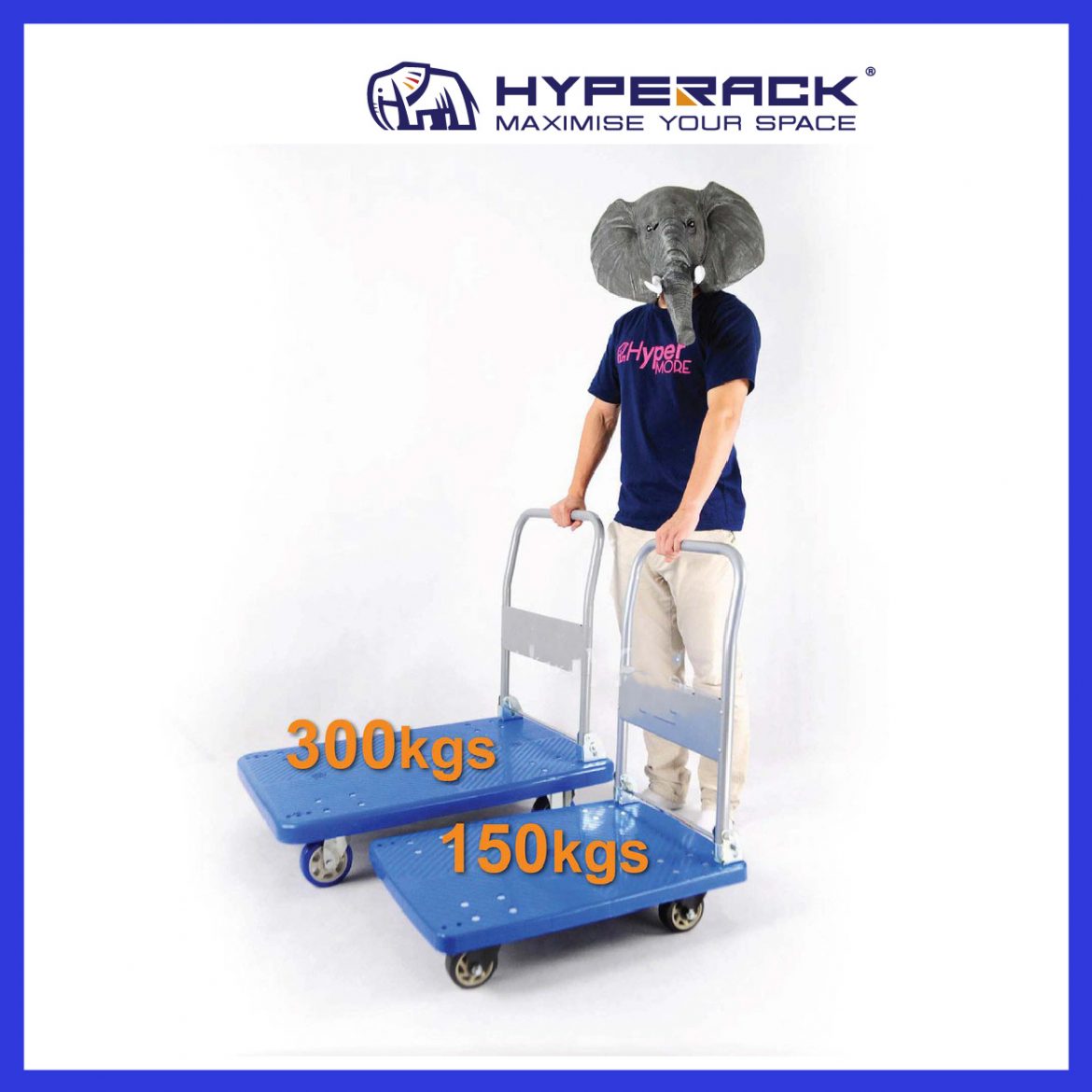HYPERACK™️ PT150kg & PT300kg Fordable PVC Plastic Platform Hand Push ...