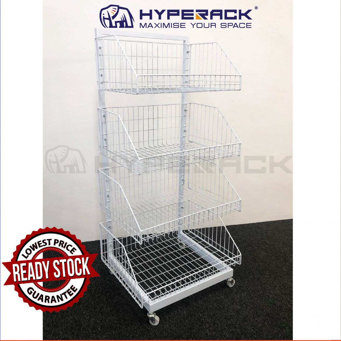 HYPERACK ™️ Basket Stand 4 Layer with wheel H52″x D21″x L22″ – Hyperack ...