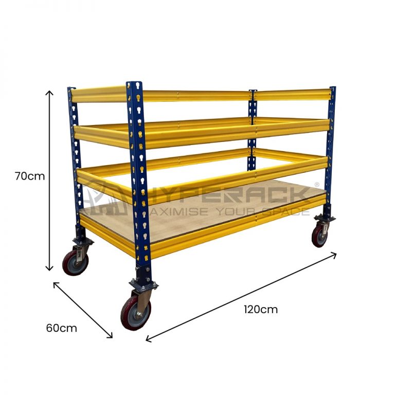 HYPERACK ™️ 400KG Work Tainer Roller Trolley Rack Storage Rack Wagon ...