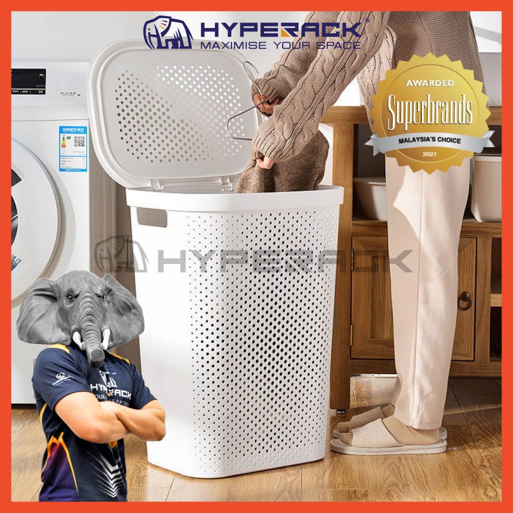 HYPERACK ™️ 45L | 60L Laundry Basket Bakul Baju Big Capacity Storage ...