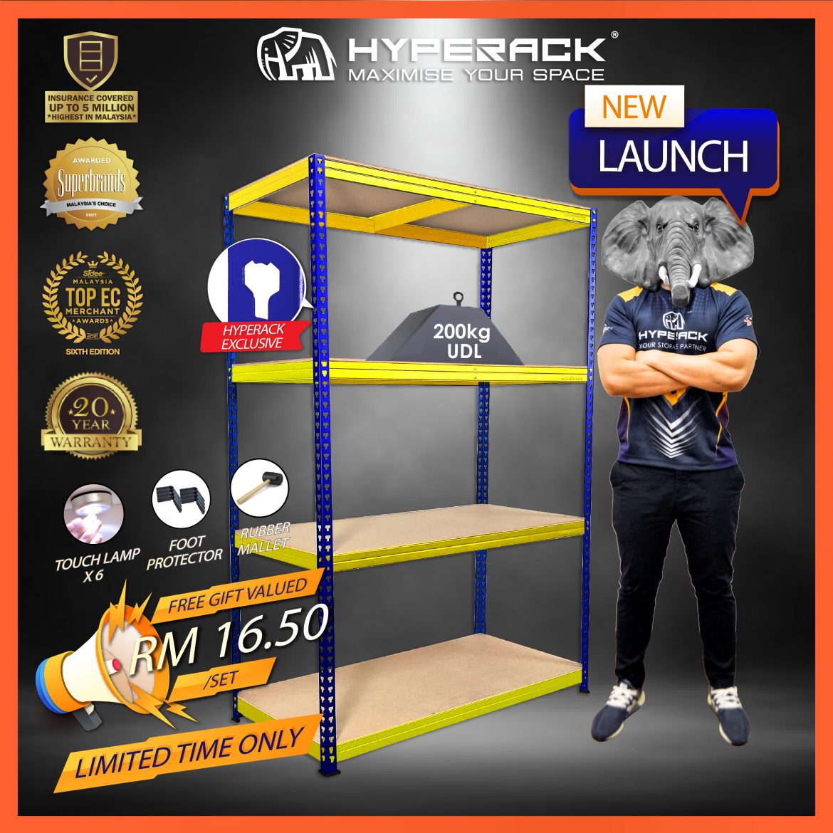 Livin Rack – 180cm Heights x 4 Levels – Hyperack | Malaysia’s Boltless ...