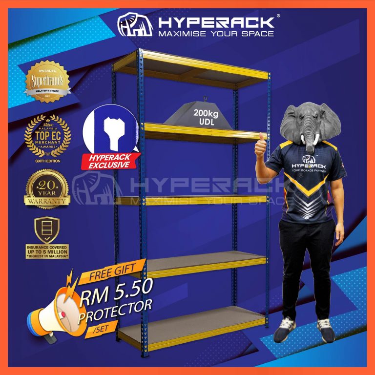 HYPERACK ™️ Livin Rack Blue&Yellow Boltless Rack 5 Levels Shelf Rack ...