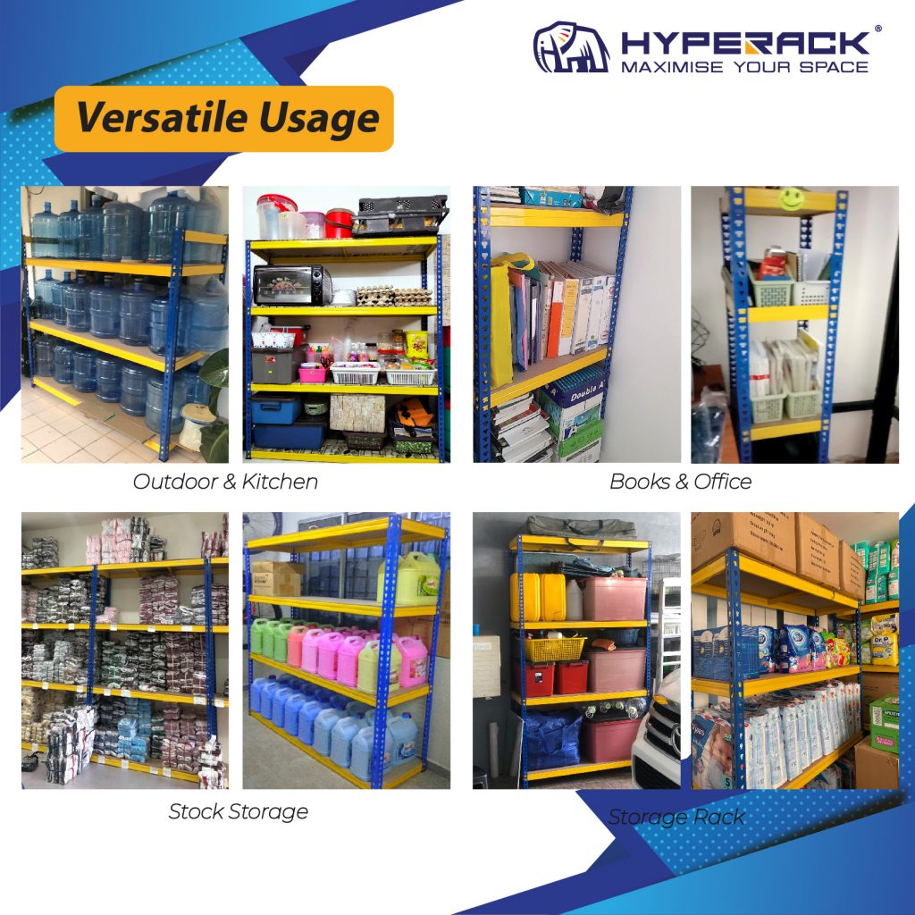 HYPERACK ™️ Livin Rack Blue&Yellow Boltless Rack 3 Levels Shelf Rack ...