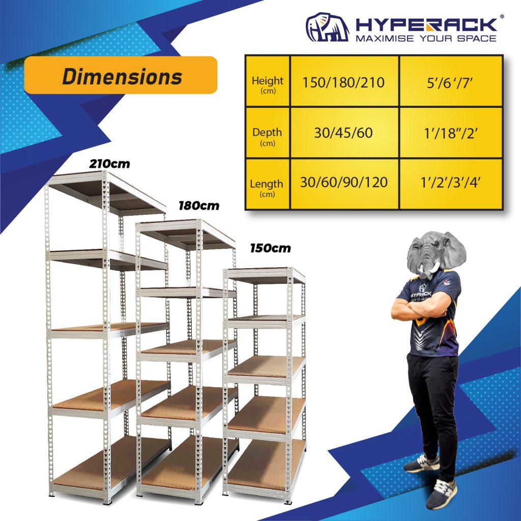 HYPERACK ™️ Livin Rack White Boltless Rack 5 Levels Shelf Rack Storage ...