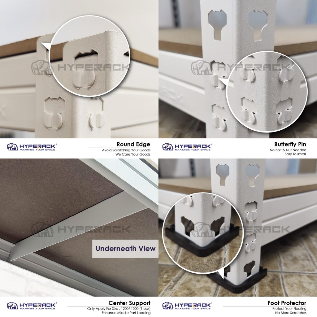 HYPERACK ™️ Livin Rack White Boltless Rack 5 Levels Shelf Rack Storage ...