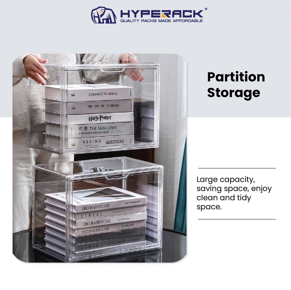 HYPERACK ™️ Transparent Display Box Shoe Box Stackable Storage Box Bag ...